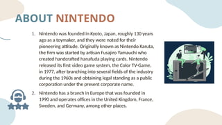 NINTENDO Co. ltd (SWOC) analysis | PPT