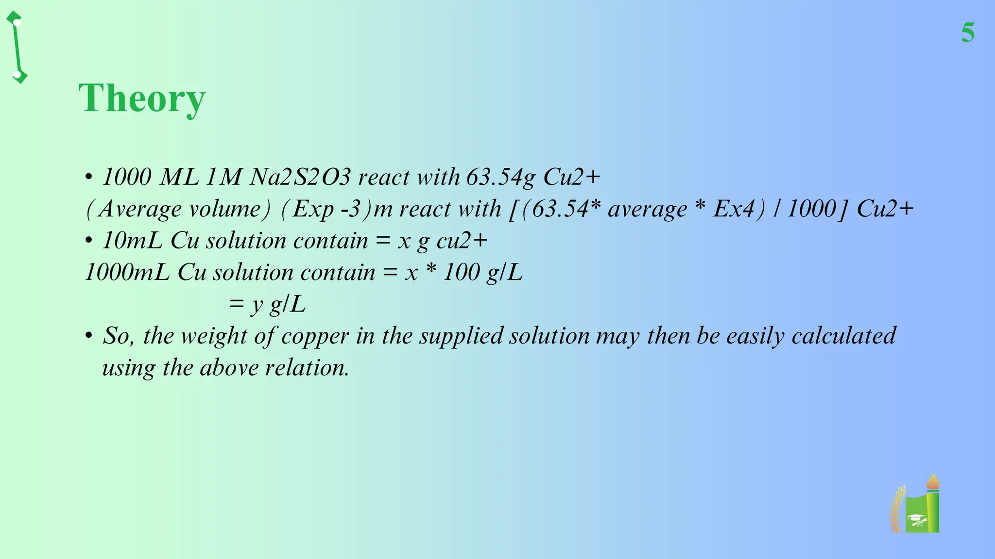 Estimation of Copper contained in a supplied solution by iodometric ...