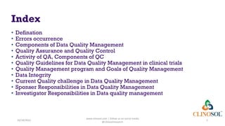 Data Quality Management in Clinical Trials | PPTX