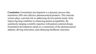 Formulation development of pharmaceutical drug | PPTX