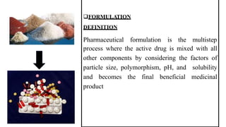 Formulation development of pharmaceutical drug | PPT