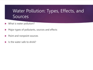 WATER POLLUTION PPT | PPT