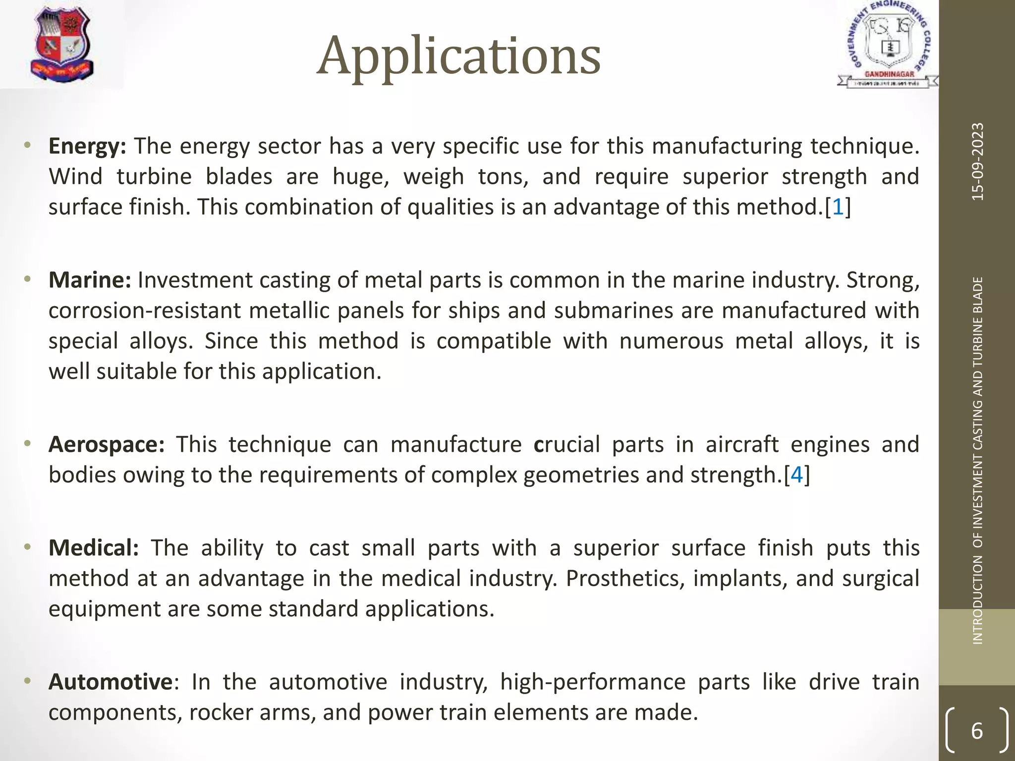 Introduction to Investment casting and Turbine Blade.pptx