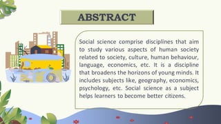 Social Science as an area of study | PDF