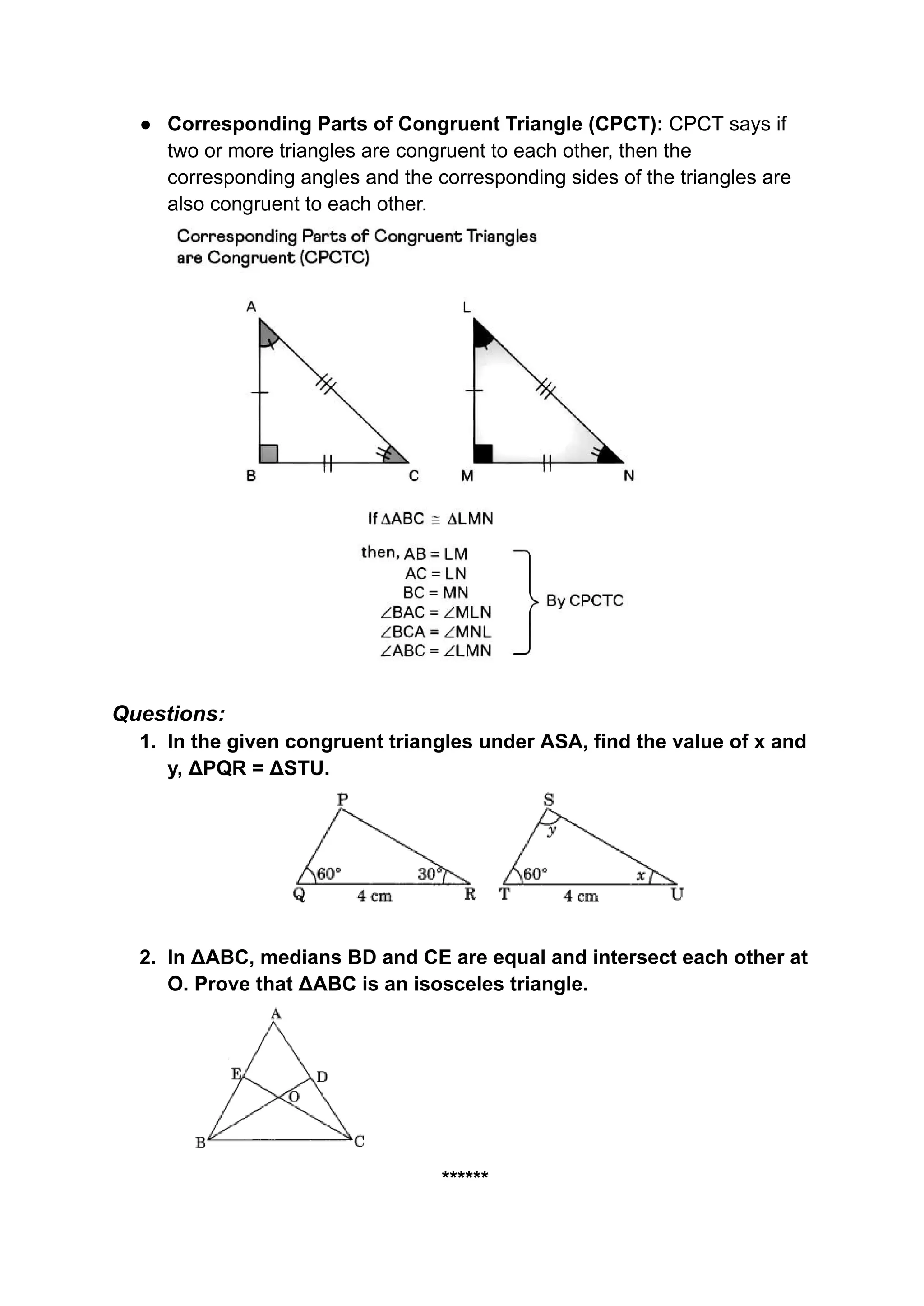 Congruence of Triangles | PDF | Physics | Science