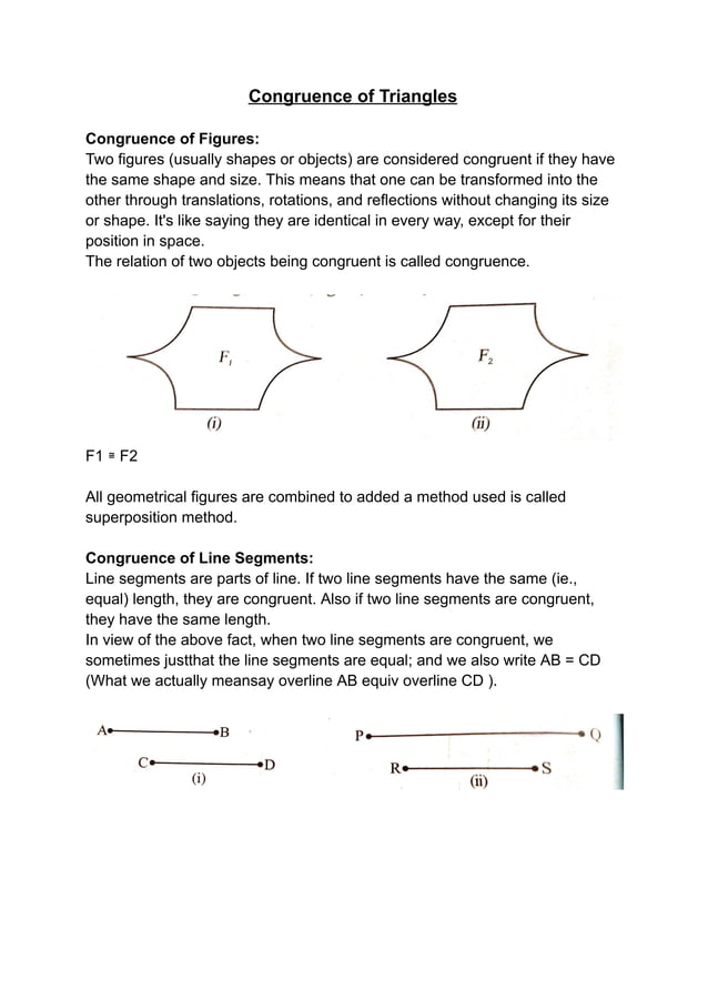 Congruence of Triangles | PDF | Physics | Science