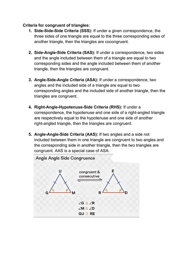 Congruence of Triangles | PDF | Physics | Science