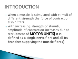 Effect of increasing strength of stimulus on skeleton muscle ...