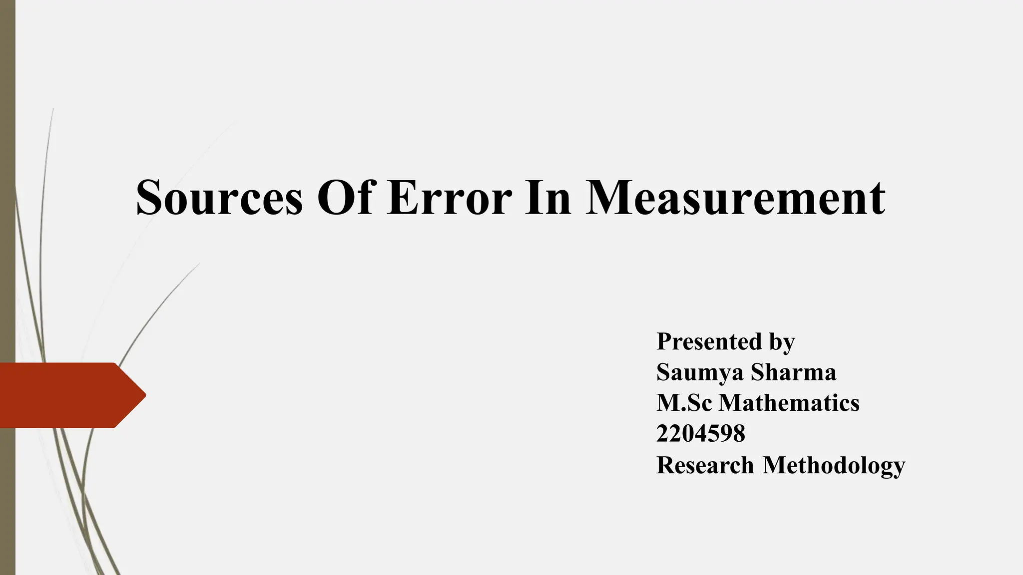 Error in measurement is defined in this ppt | PPTX