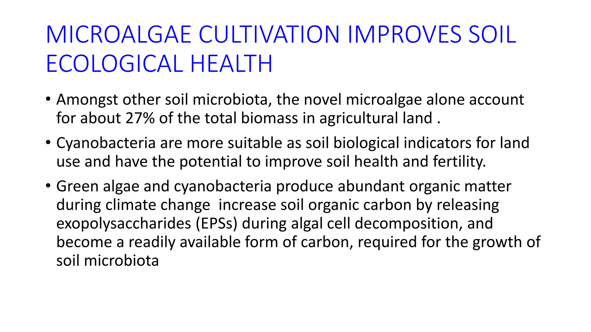 MICROALGAE AS BIOFERTILIZERS. pptx | PPTX