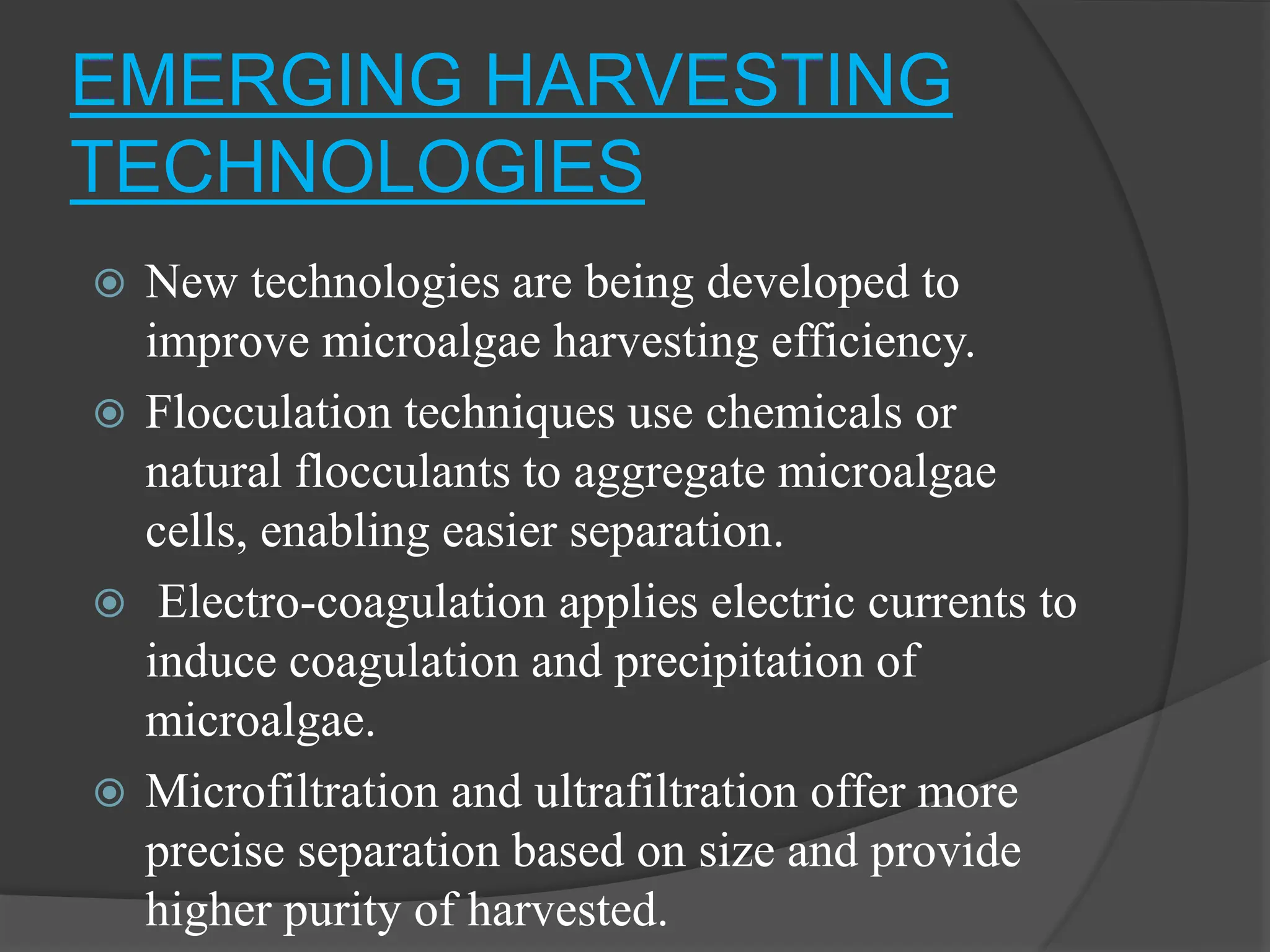Harvesting of microalgae biomass | PPT