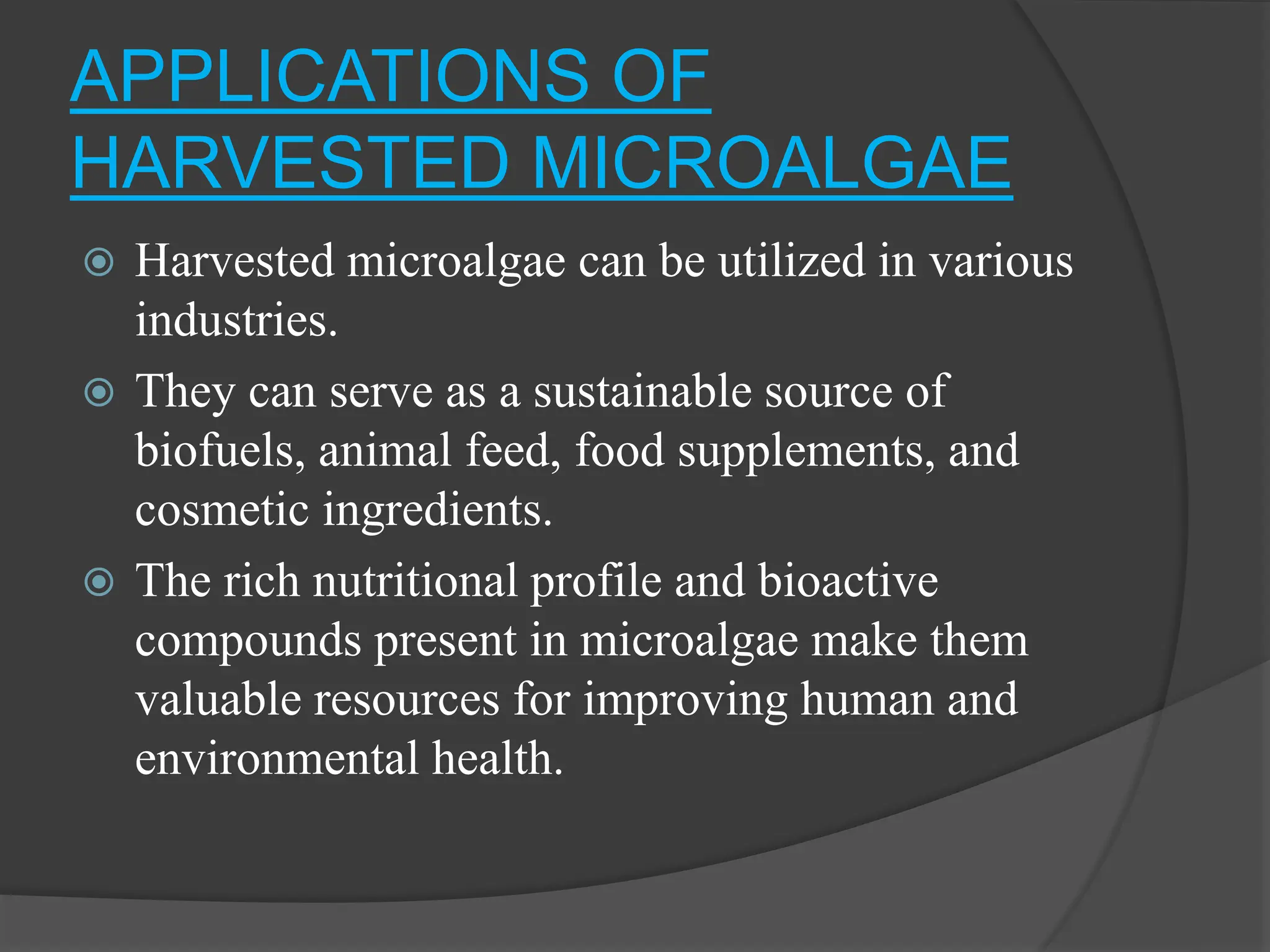 Harvesting of microalgae biomass | PPTX