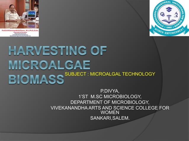 Harvesting of microalgae biomass | PPT