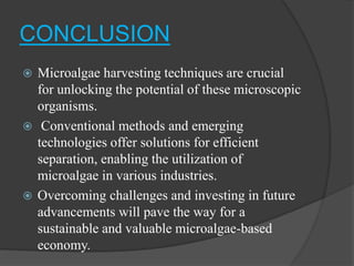 Harvesting of microalgae biomass | PPT