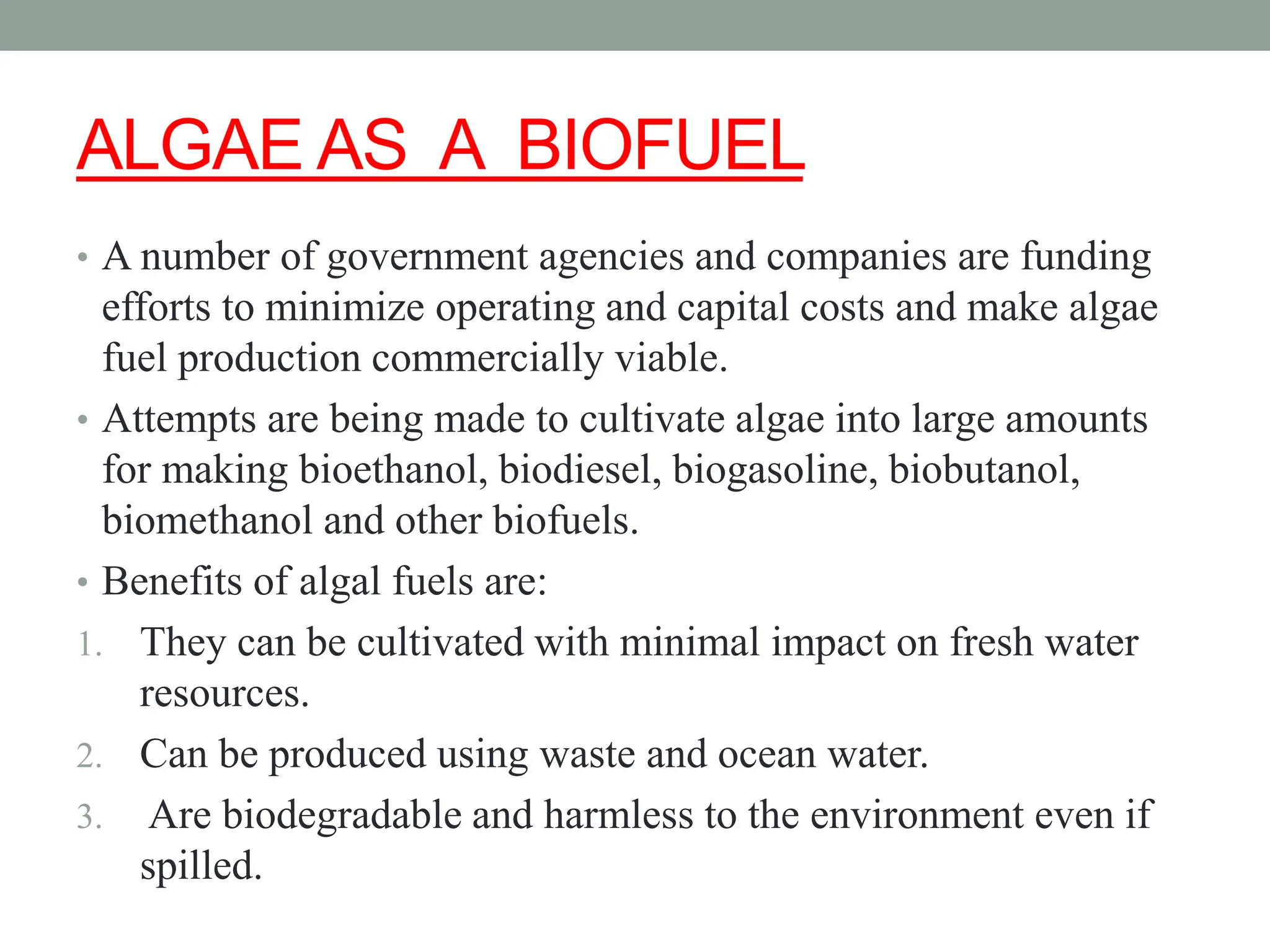 Microalgae Environmental Application | PPTX
