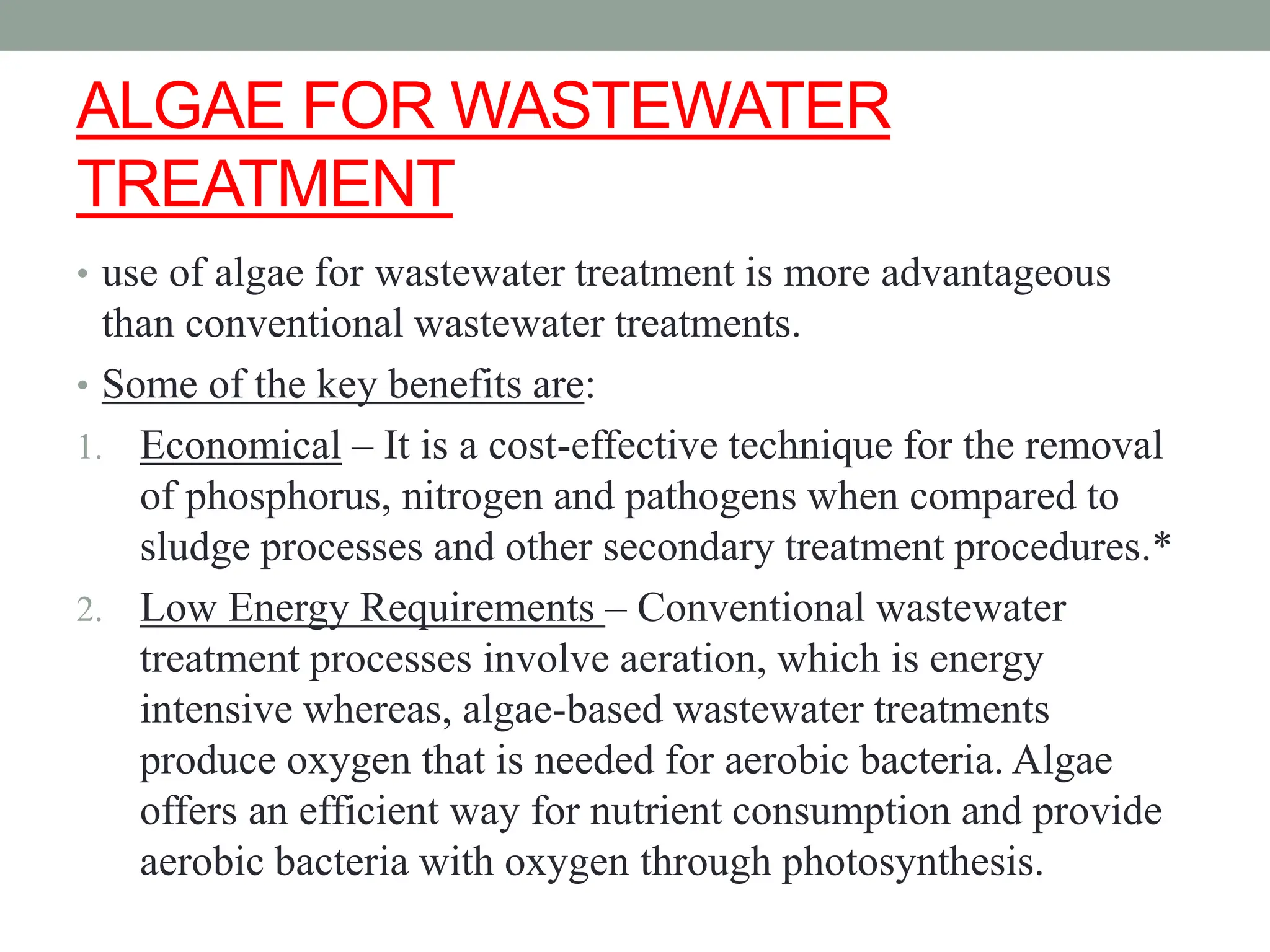 Microalgae Environmental Application | PPTX