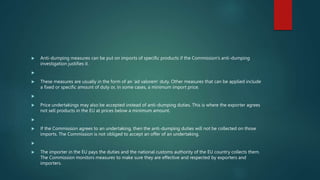 Measures on dumping and anti dumping presentation | PPT