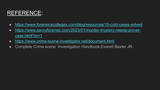 Case studies and report writing of crime scene visits | PPTX