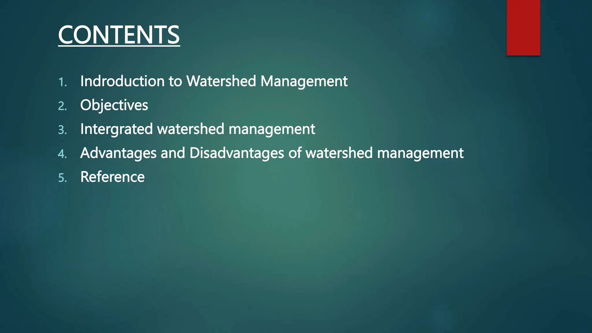 Watershed management is an important topic to implement | PPT
