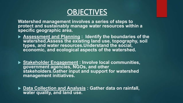 Watershed management is an important topic to implement | PPT