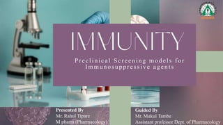 Screening models For immunosuppressants ..pptx