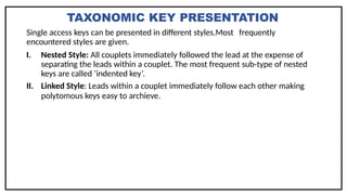 Taxonomic keys and. Their types. .pptx