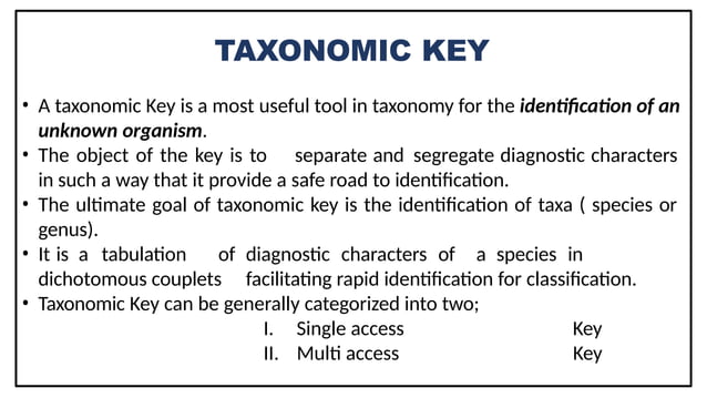 Taxonomic keys and. Their types. .pptx
