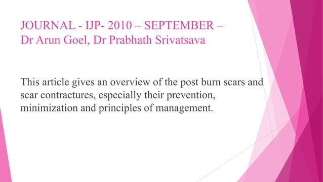 Post burn scar and scar contracture. | PPT