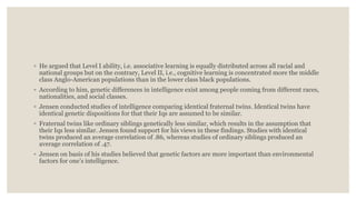 Mental Abilities level 1 by Jensen .pptx | Genetics | Science