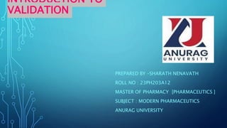 Validation and it's introduction and it's types and their brief ...