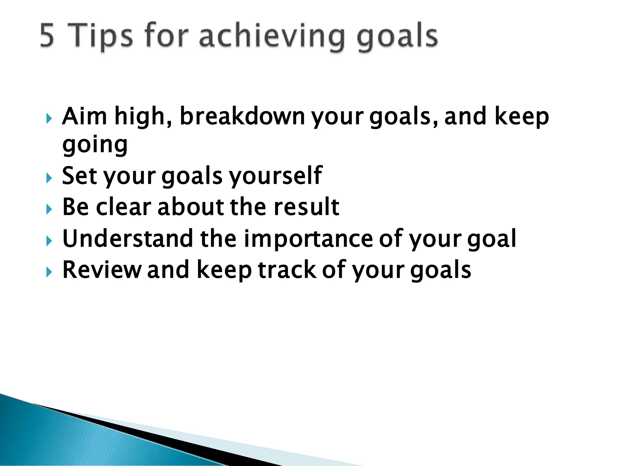 Ways to achieve goals and become successful in life . | PDF