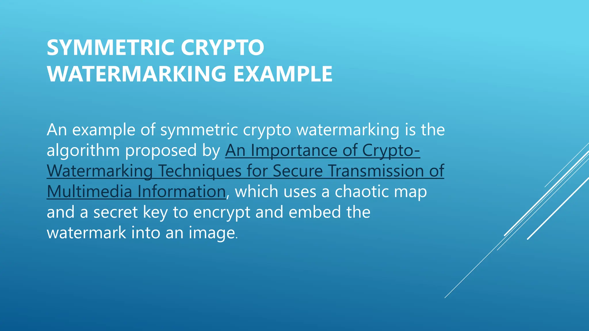 Seminar PPT on Crypto Watermarking B.Tech