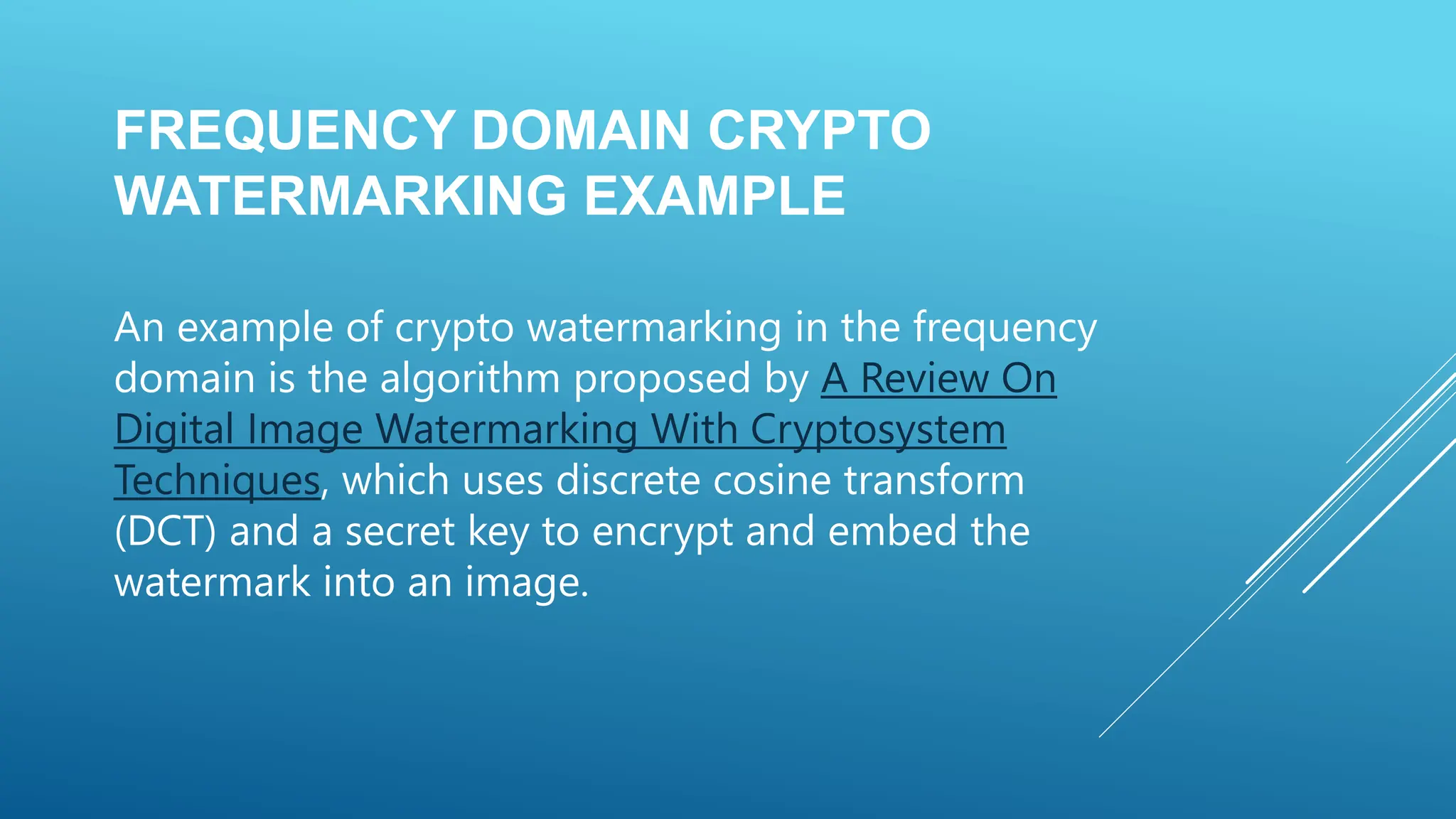 Seminar PPT on Crypto Watermarking B.Tech