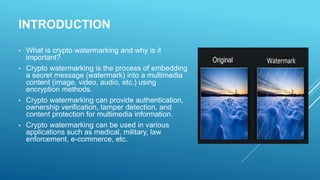 Seminar PPT on Crypto Watermarking B.Tech