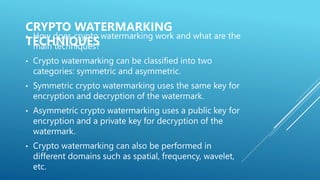 Seminar PPT on Crypto Watermarking B.Tech