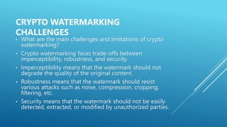 Seminar PPT on Crypto Watermarking B.Tech