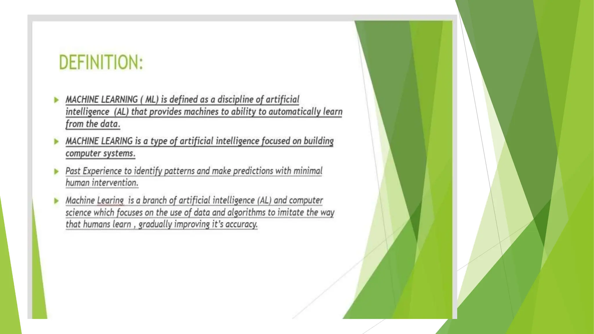 Advantages and disadvantages of ML .PPTX