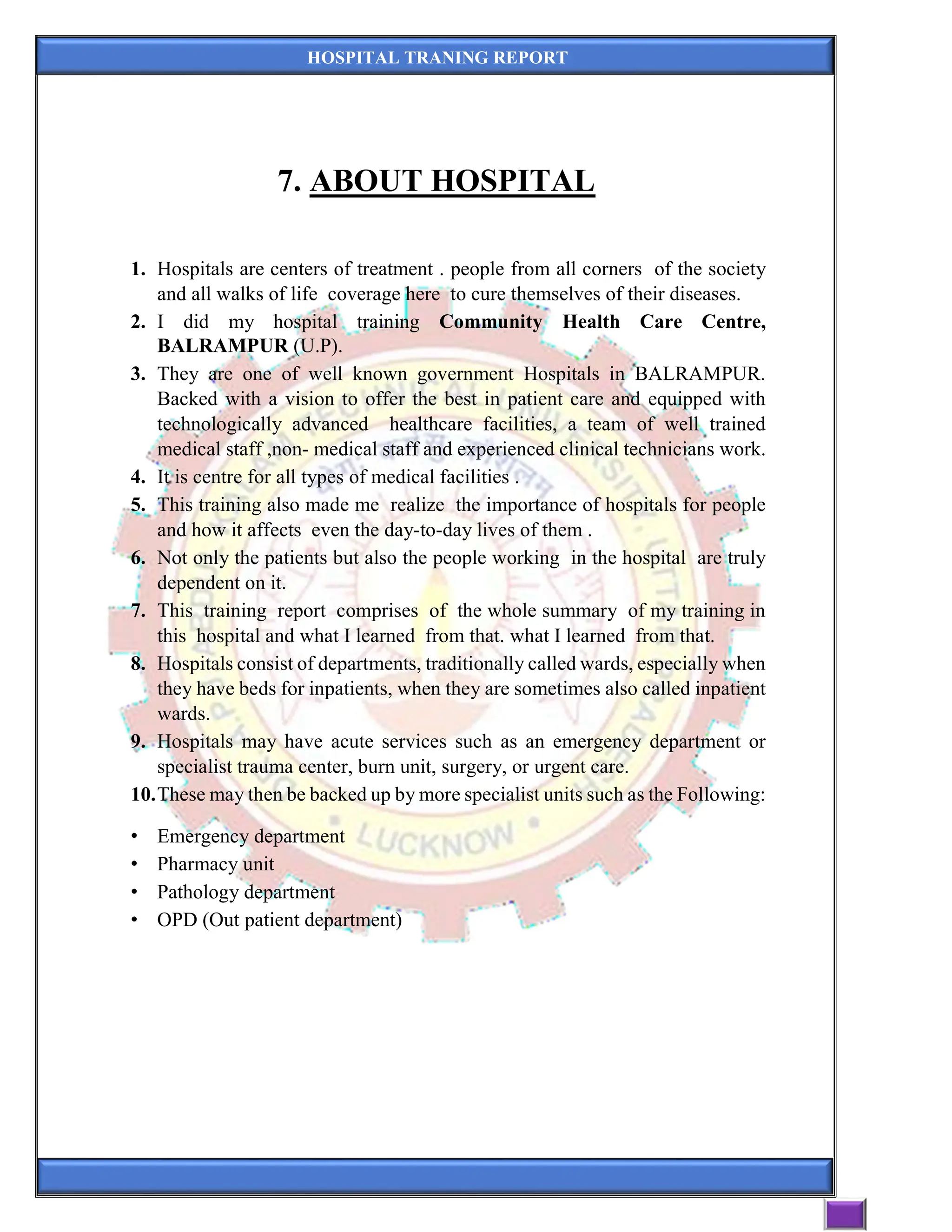 Mansoor Ansari (Hospital Training Report 5th sem ) AKTU..pdf