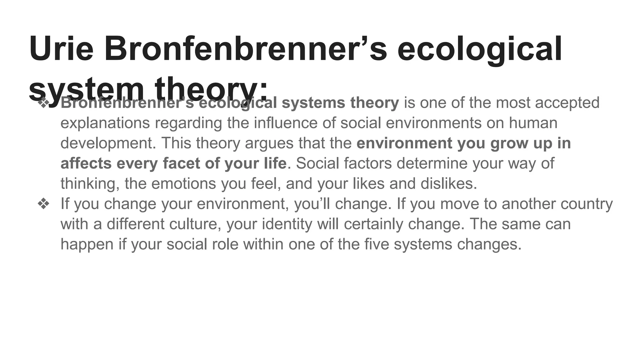 System's theory/Diagram/Bronfenbrenner's ecological system theory | PPTX