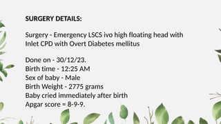 A case of Overt DM in pregnancy - management | PDF