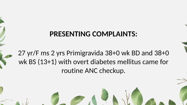 A case of Overt DM in pregnancy - management | PDF