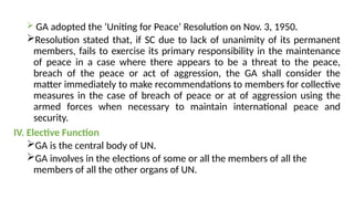 UNITED NATIONS and the functions of General Assembly and Security ...
