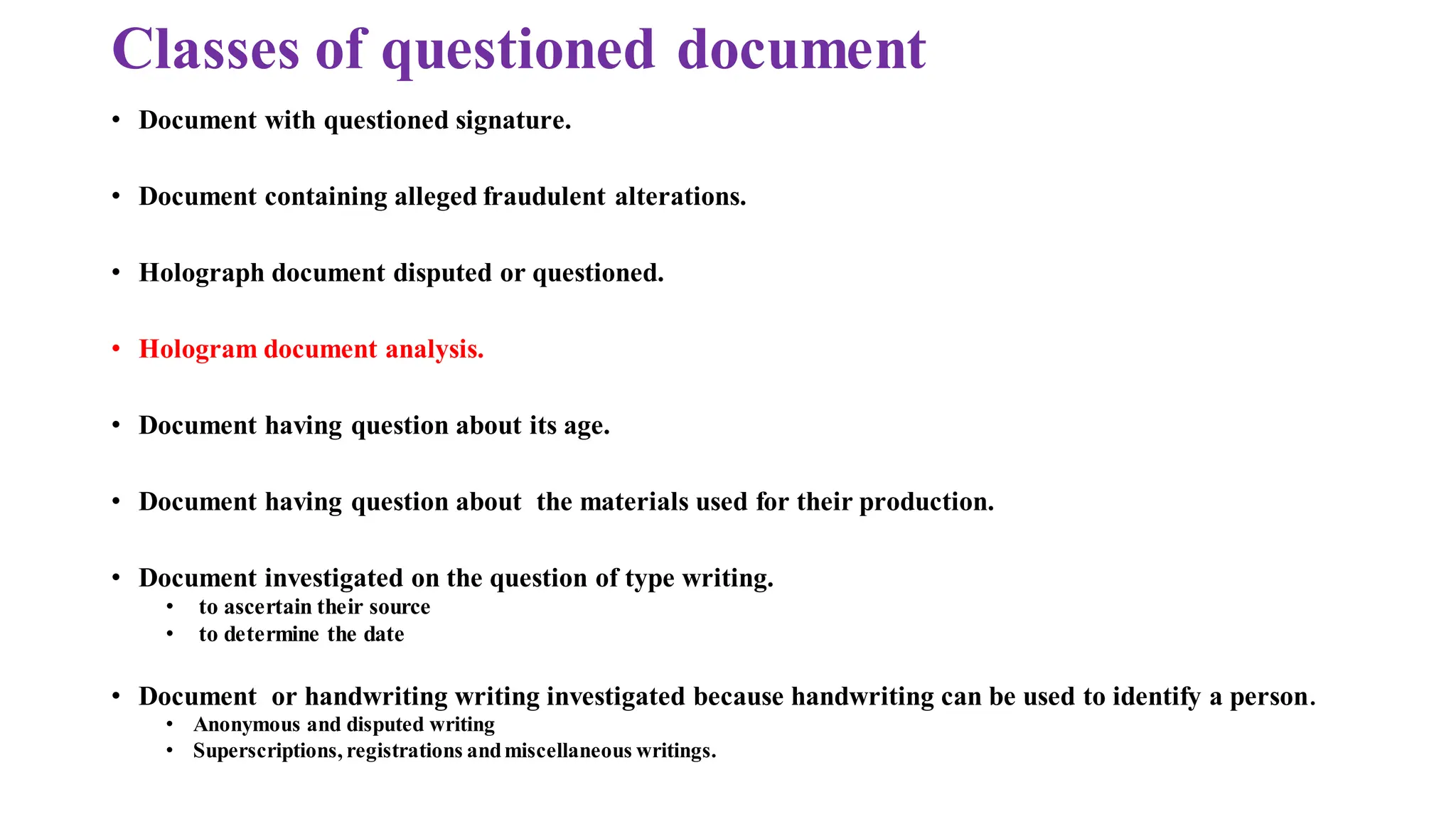 Questioned Documents(Forensic science... | PPT | Free Download