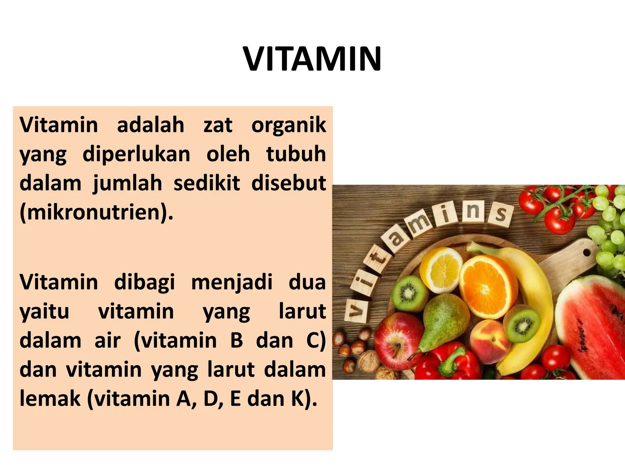 Jenis-jenis zat makanan atau nutrisi pada makanan terdiri atas ...