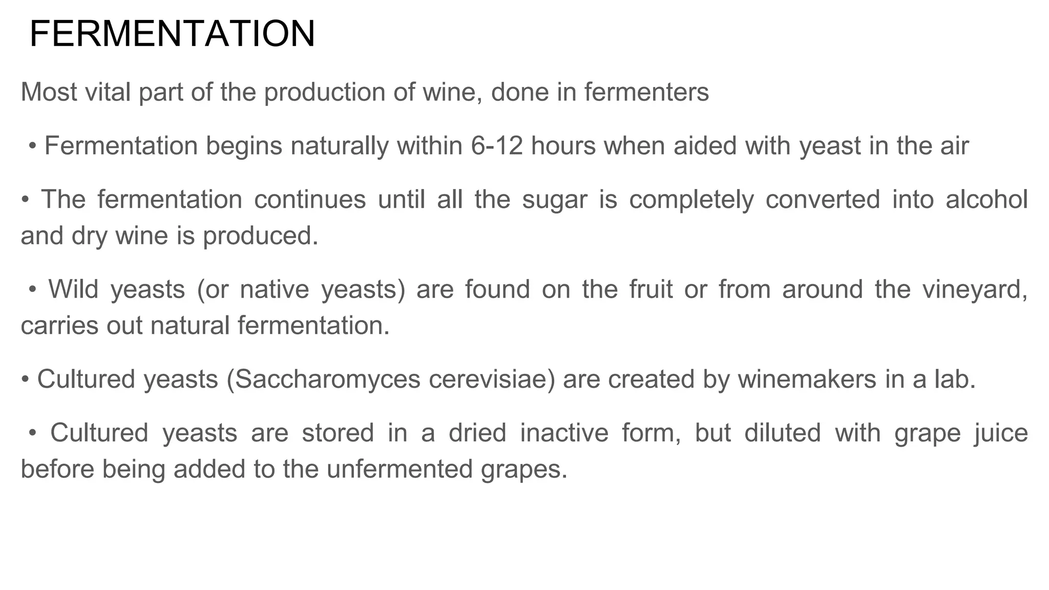 Industrial production of wine(about the various stages) | PPTX