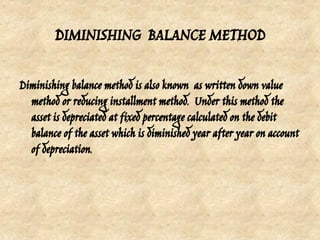 Depriciation class 11 accountancy presentation | PDF