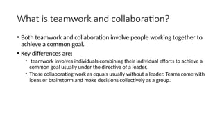 Organizational Success through teamwork and collaboration | PPT