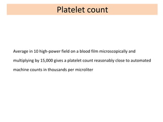 Blood smear Examination for different pathology | PDF