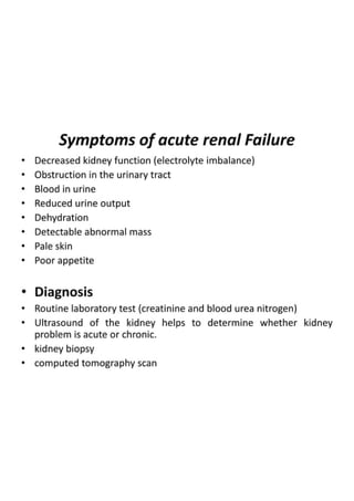 Pathophysiology of Renal Failure its causes, signs and symptoms | PDF
