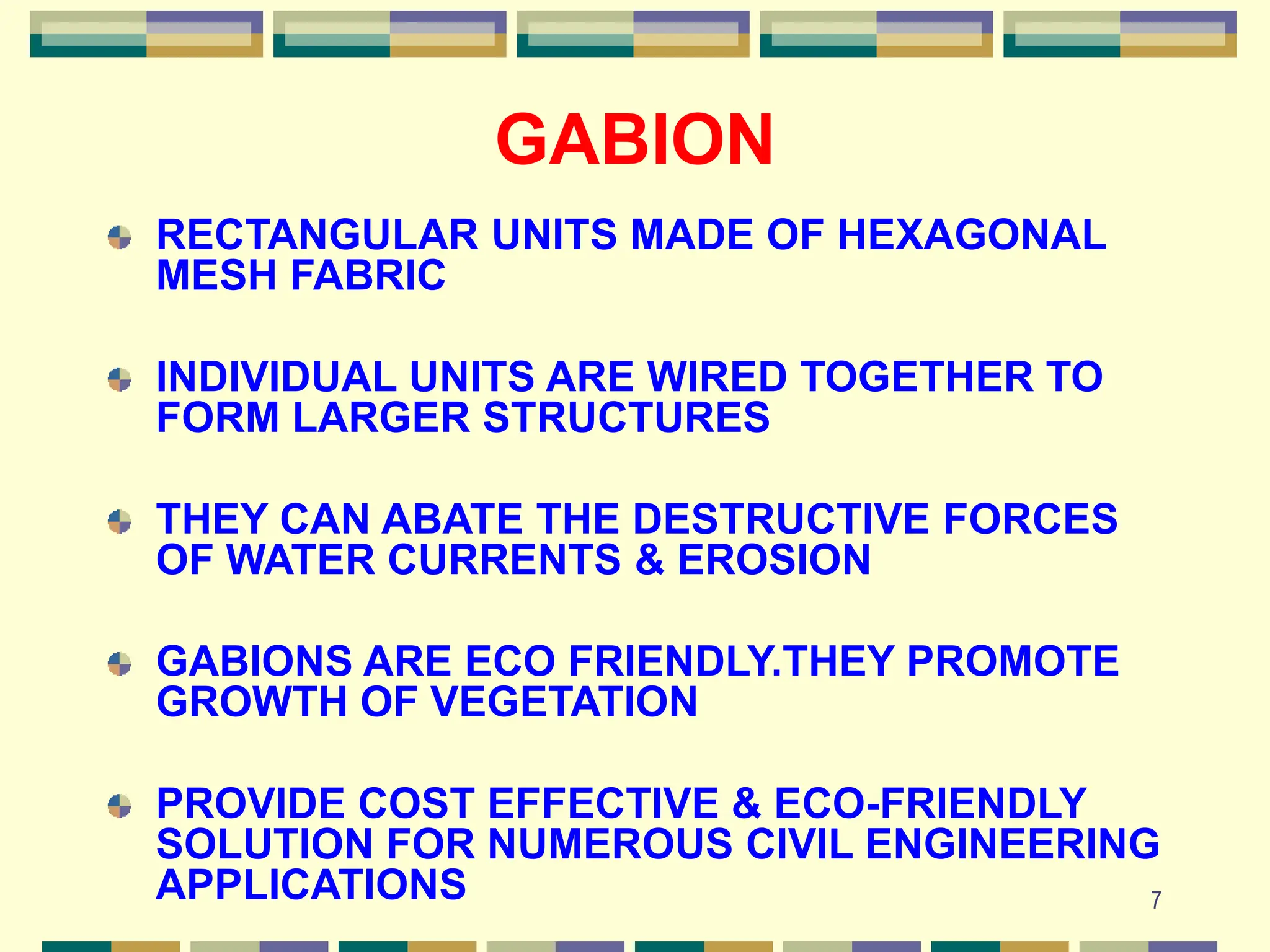 Gabions in civil engineering ppt presentation | PPTX